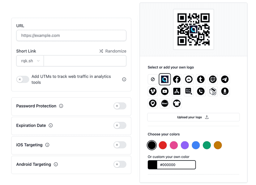 Free QR Code Generator tool for Custom QR Codes | Reqlick
